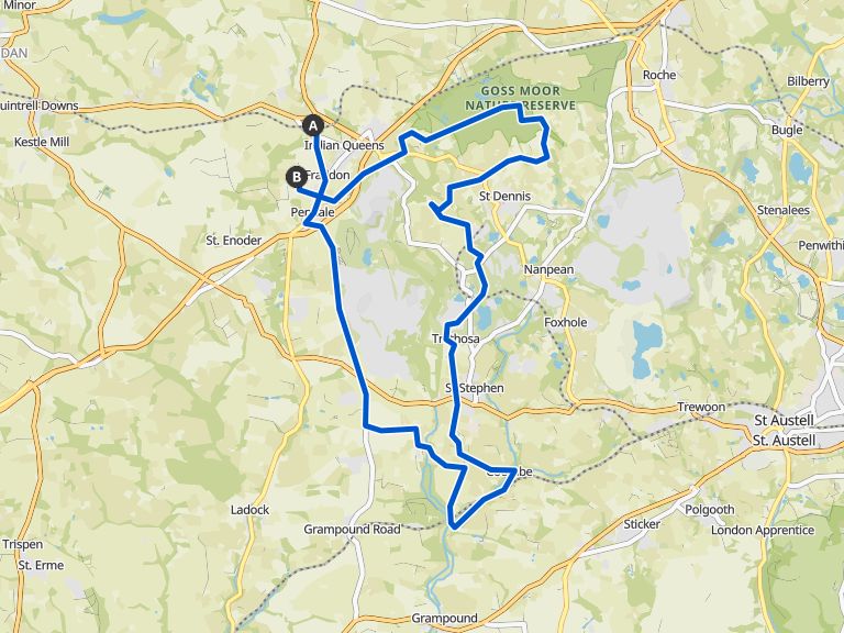 Goss Moor Nature Reserve & Goonvean china clay works loop | bike Tour | Komoot